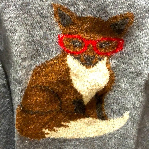 Sweaters | Fox Print Grey Sweater | Poshmark